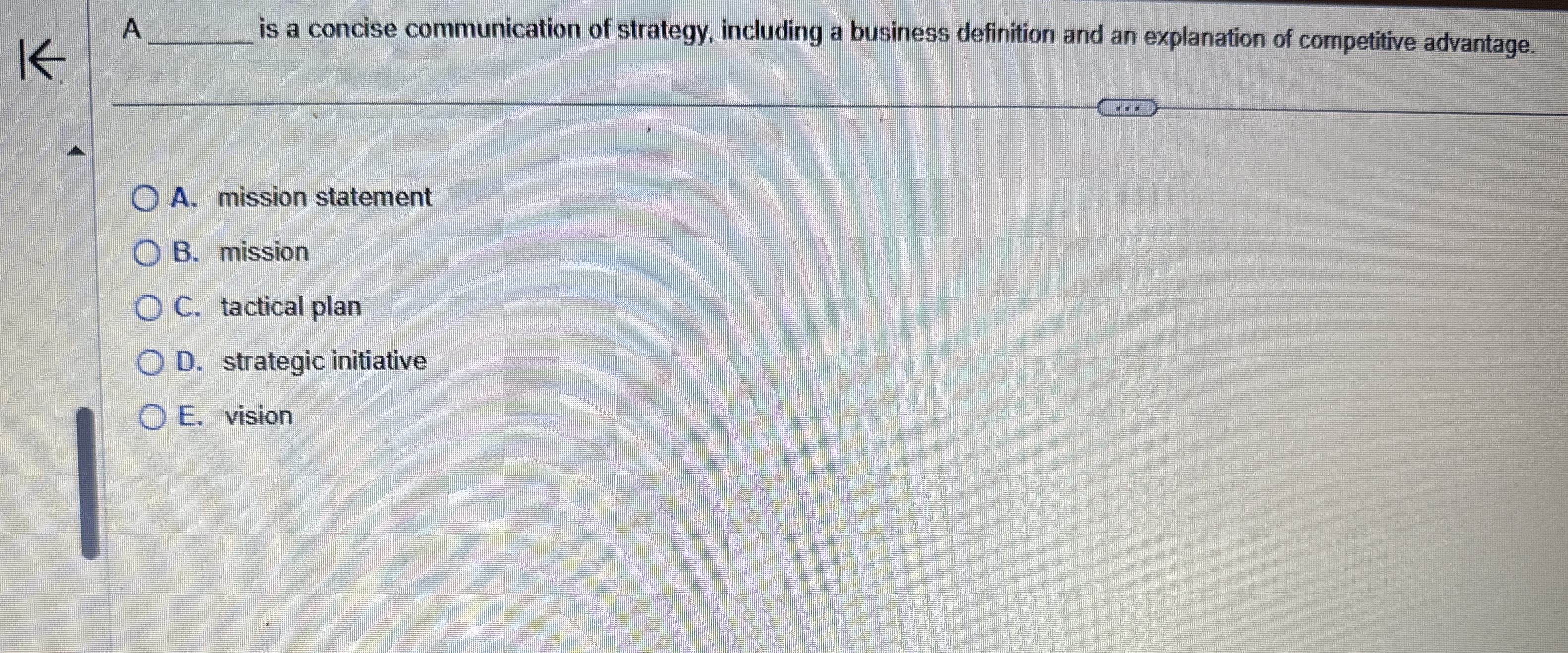 Solved s a concise communication of strategy, including a | Chegg.com