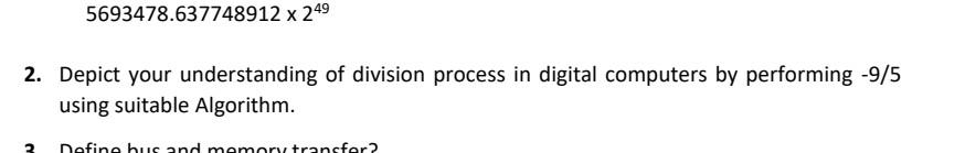 Solved 2. Depict your understanding of division process in | Chegg.com
