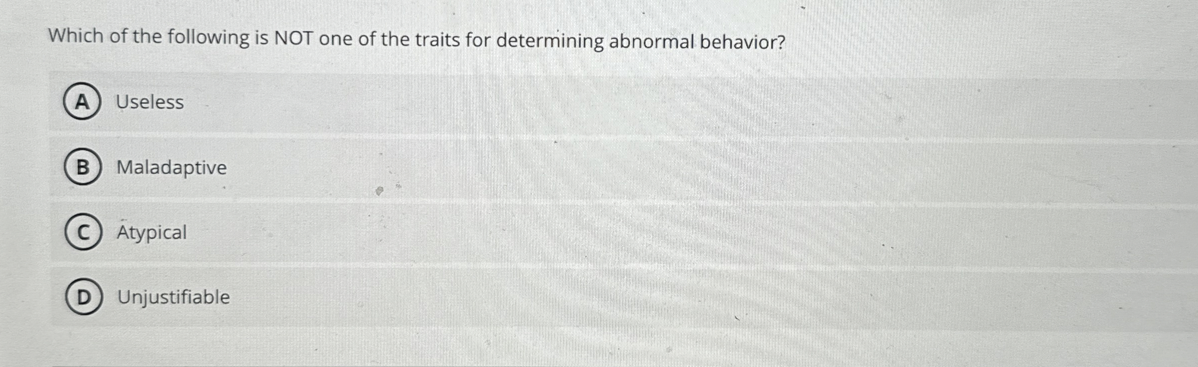 Solved Which of the following is NOT one of the traits for | Chegg.com