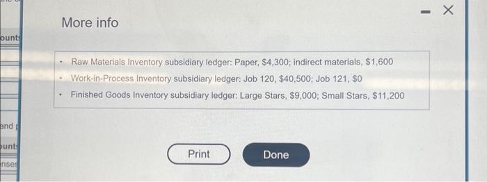 More info - Raw Materials Inventory subsidiary | Chegg.com