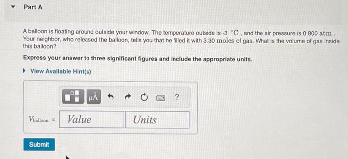 Solved A balloon is floating around outside your window. The | Chegg.com