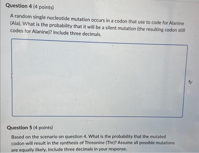 Solved A random single nucleotide mutation occurs in a codon | Chegg.com