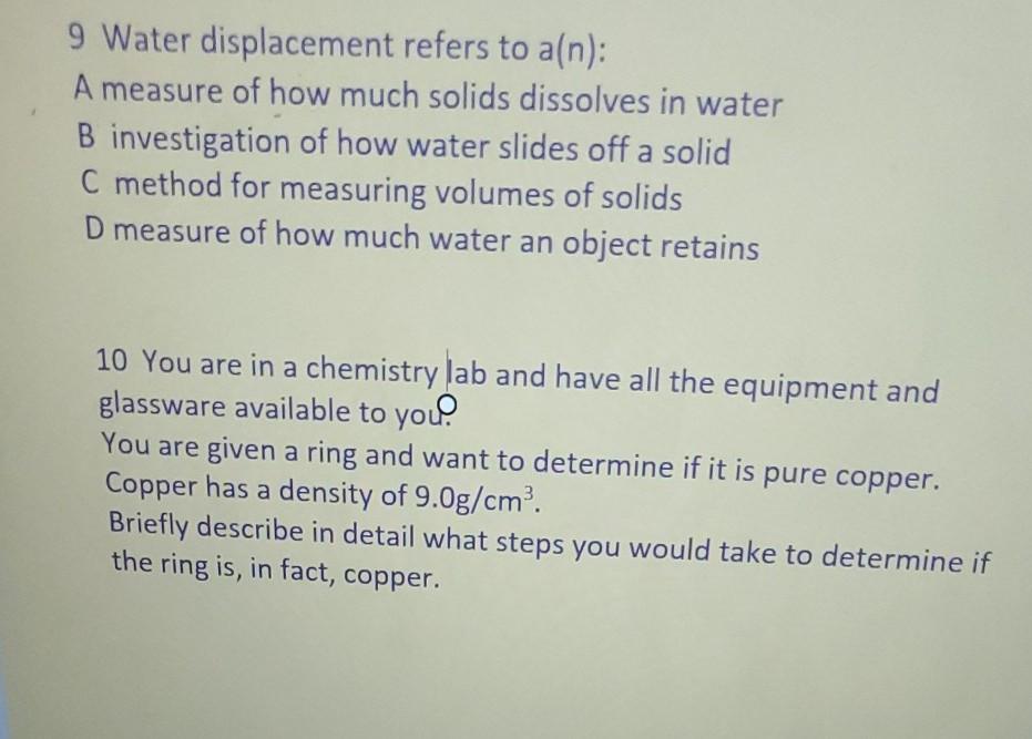 Solved 5 A solid has a mass of 25.00g. When this solid is | Chegg.com