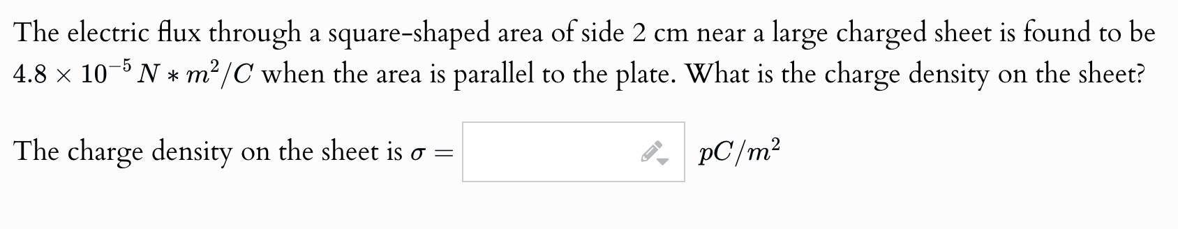 Solved The electric flux through a square-shaped area of | Chegg.com
