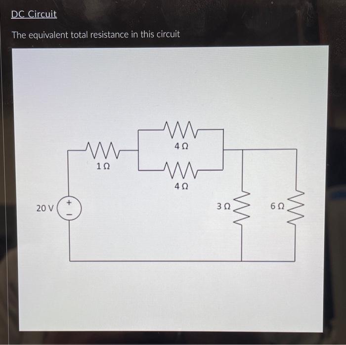 Solved The equivalent total resistance in this circuit | Chegg.com