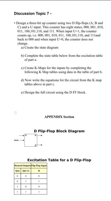 Solved - Design a three-bit up counter using two D | Chegg.com
