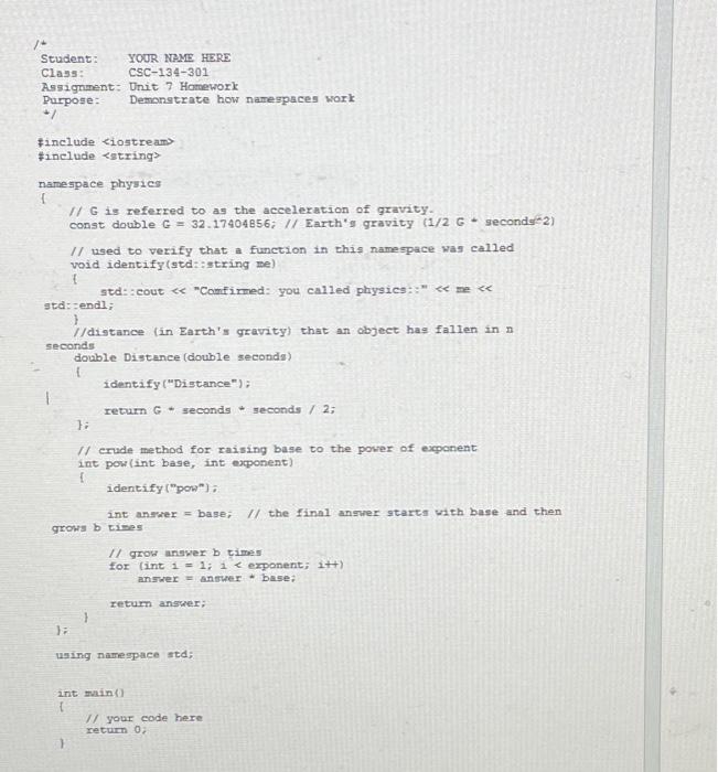 Solved INSTRUCTIONS: - Edit the main function in the | Chegg.com