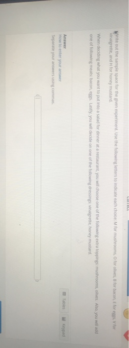 Solved Write out the sample space for the given experiment | Chegg.com