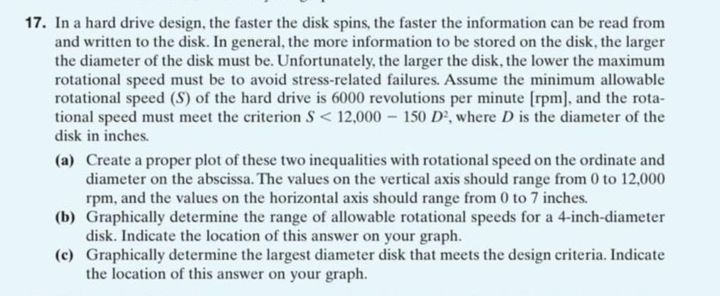 Solved In a hard drive design, the faster the disk spins, | Chegg.com