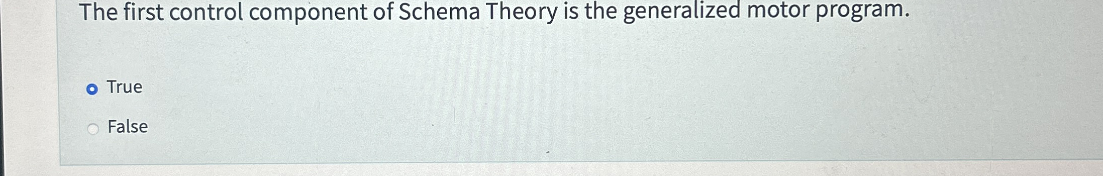Solved The first control component of Schema Theory is the | Chegg.com