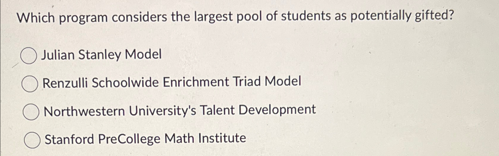 Solved Which program considers the largest pool of students | Chegg.com