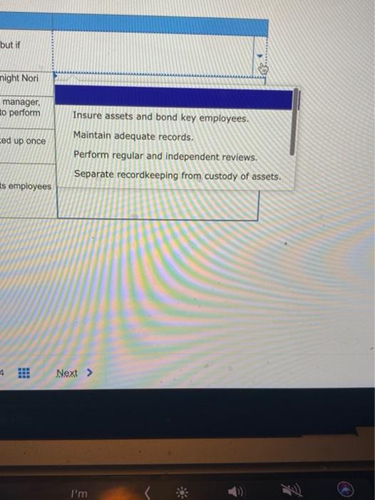 Solved Problem 6-1A Analyzing internal control LO C1 | Chegg.com