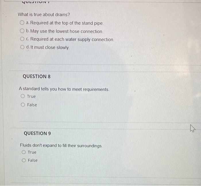 Solved What is true about drains? a. Required at the top of | Chegg.com