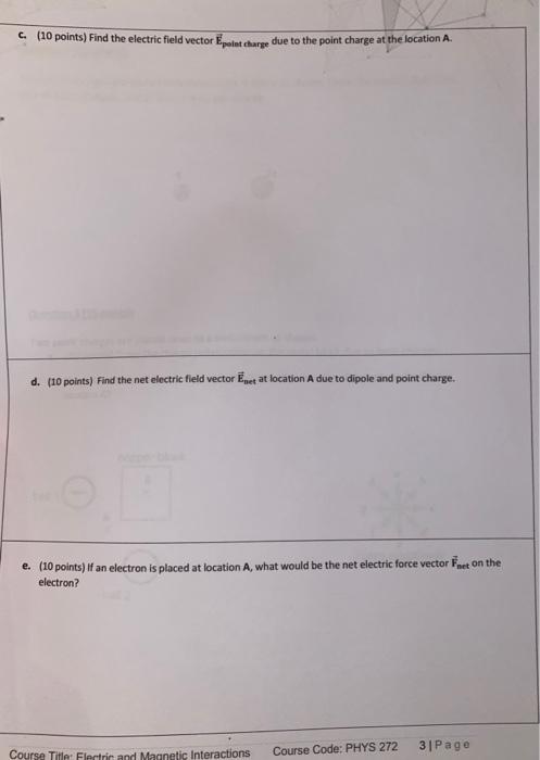 Solved Course Title: Electric and Magnetic Interactions | Chegg.com