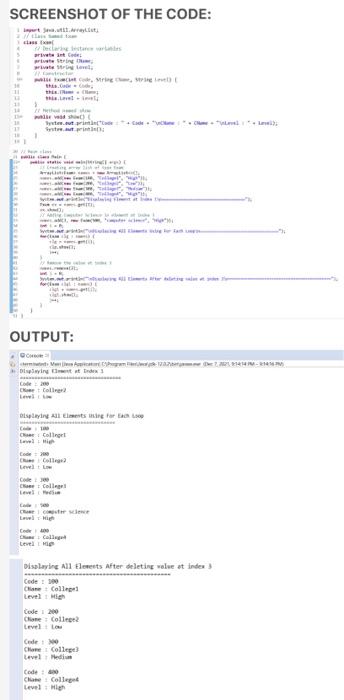 Solved You must enter the code and then give a | Chegg.com