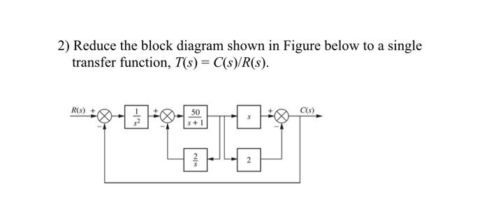 Solved 2) Reduce the block diagram shown in Figure below to | Chegg.com