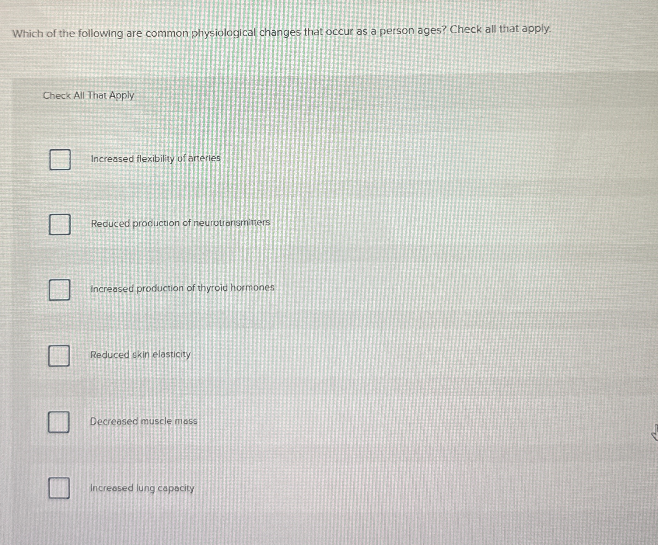 Solved Which of the following are common physiological | Chegg.com