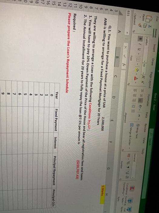 Solved Autosave Out Excel File Home Insert Draw Page Layout | Chegg.com