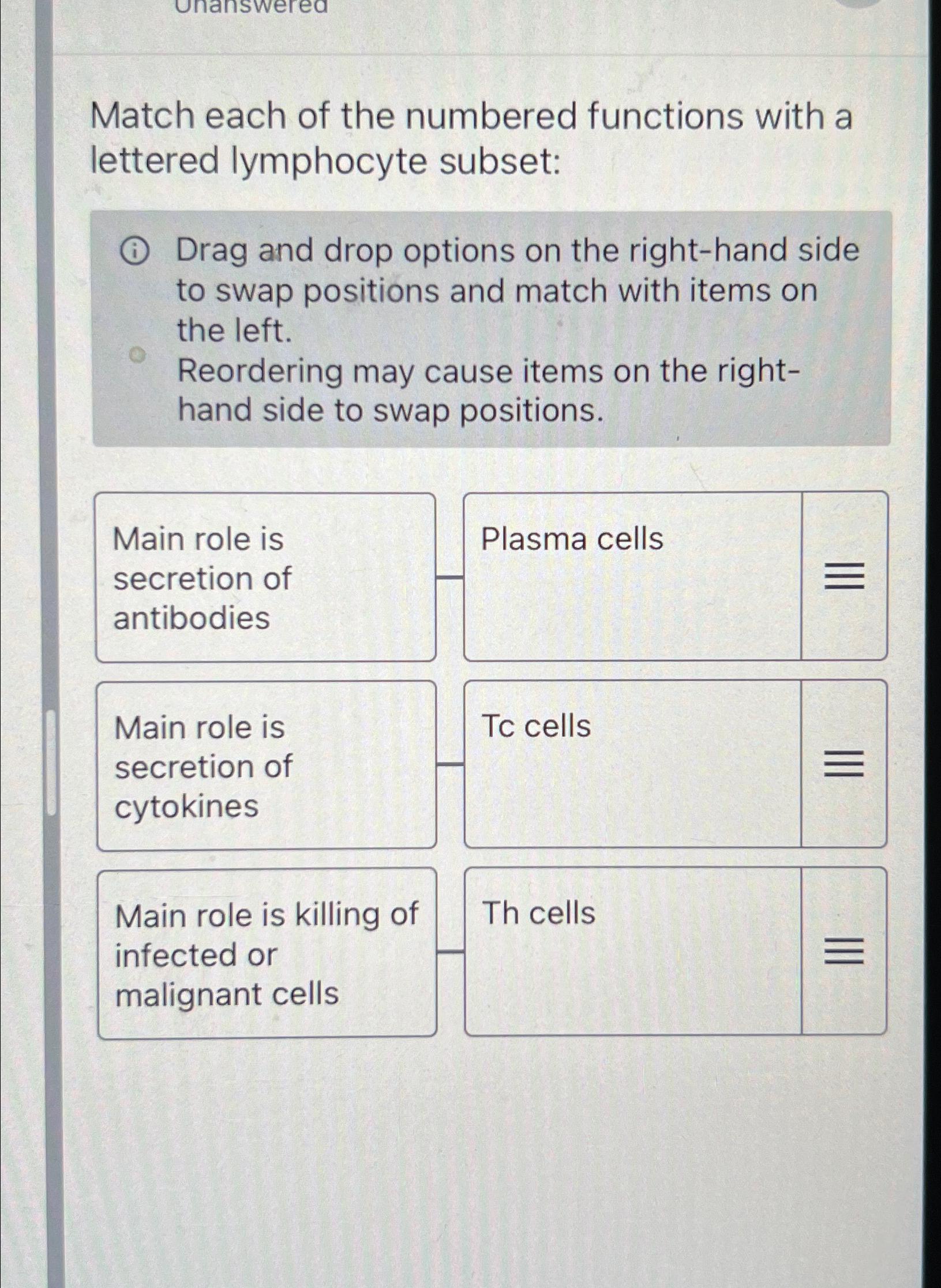 Solved Match each of the numbered functions with a lettered | Chegg.com