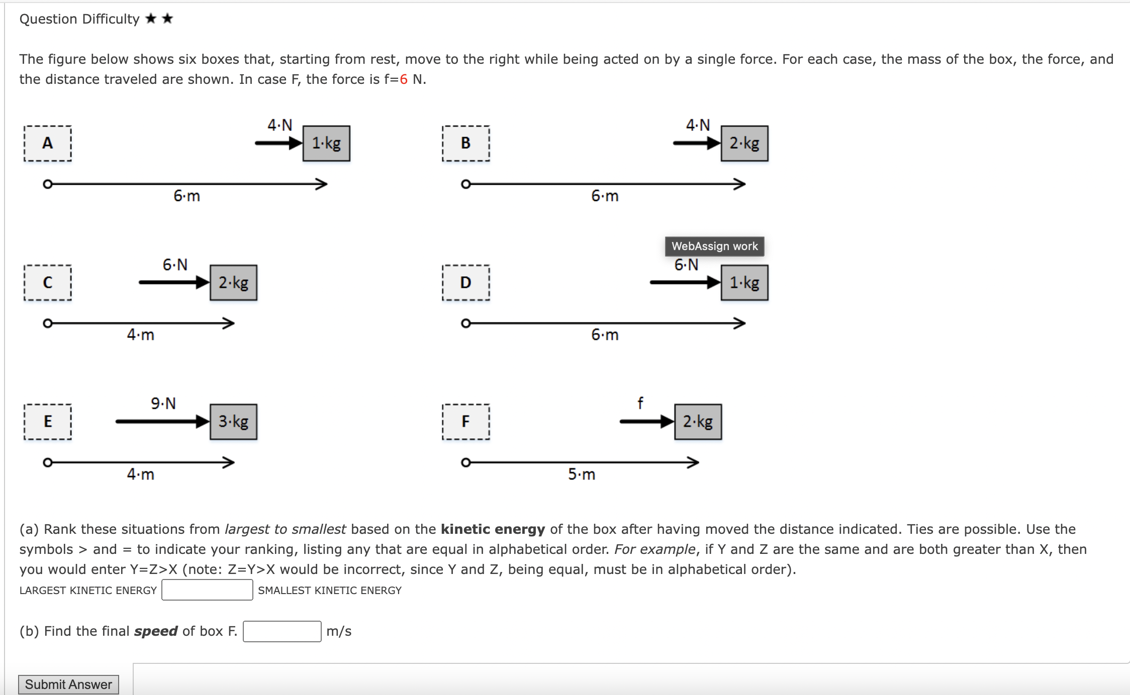 Solved Question DifficultyThe figure below shows six boxes | Chegg.com