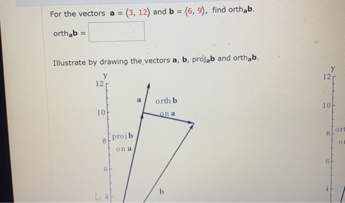 Solved For the vectors a = (3, 12) and b = (6, 9), find | Chegg.com