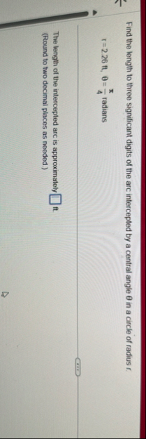 Solved Find the length to three significant digits of the | Chegg.com