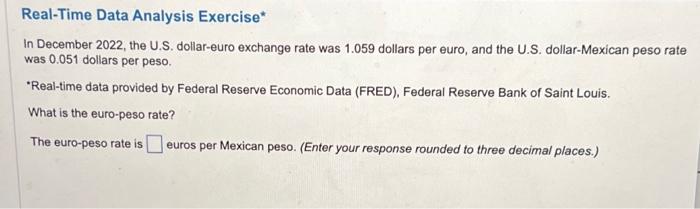Solved Real-Time Data Analysis Exercise* In December 2022, | Chegg.com