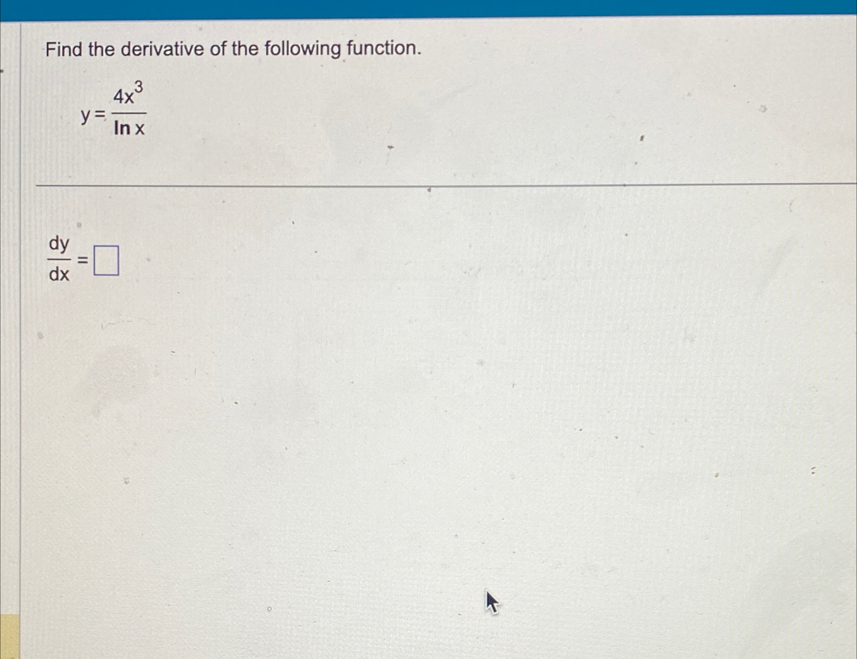 Solved Find the derivative of the following | Chegg.com