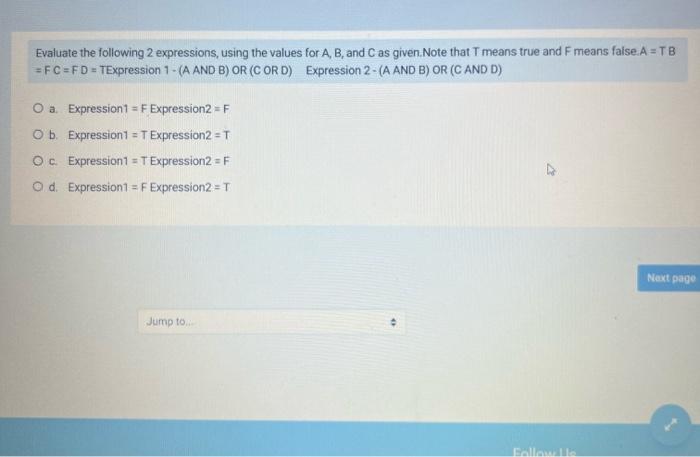 Solved Evaluate the following 2 expressions, using the | Chegg.com