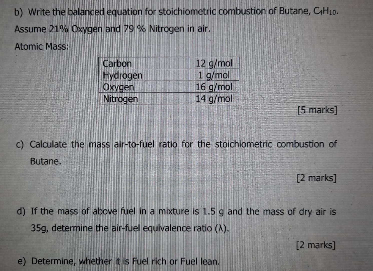 Solved b) Write the balanced equation for stoichiometric | Chegg.com