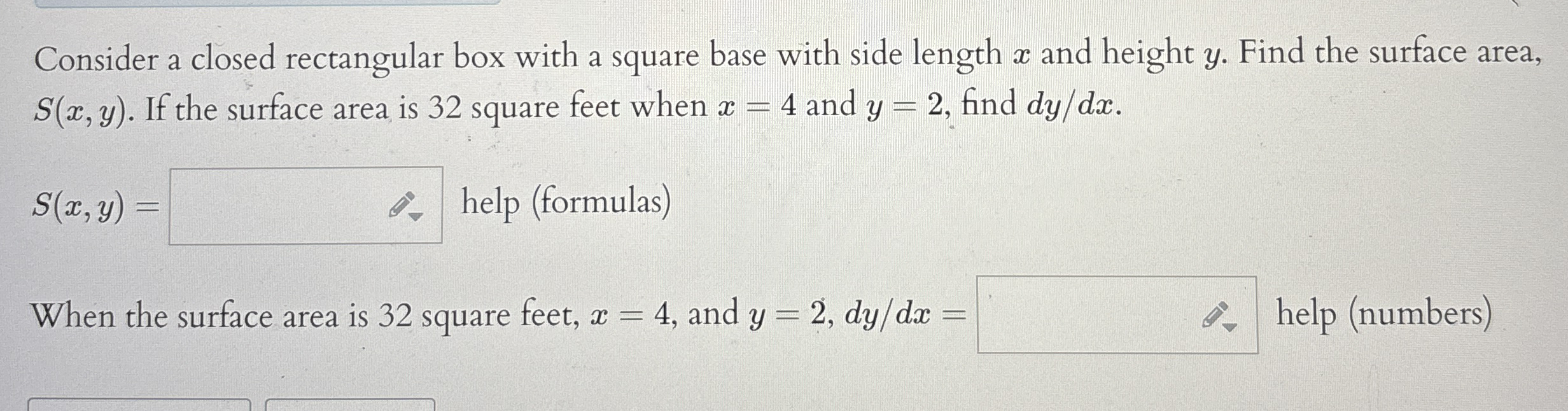 Solved Consider a closed rectangular box with a square base | Chegg.com