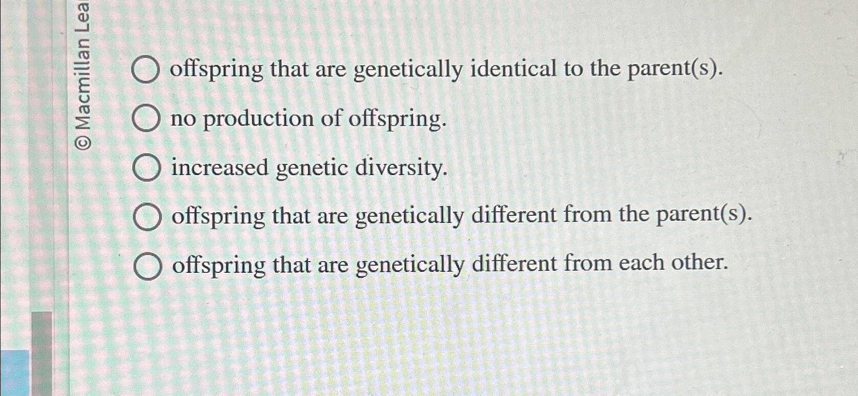 Solved offspring that are genetically identical to the | Chegg.com