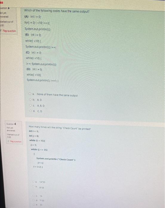 Solved (A) int =0; fort =0;[