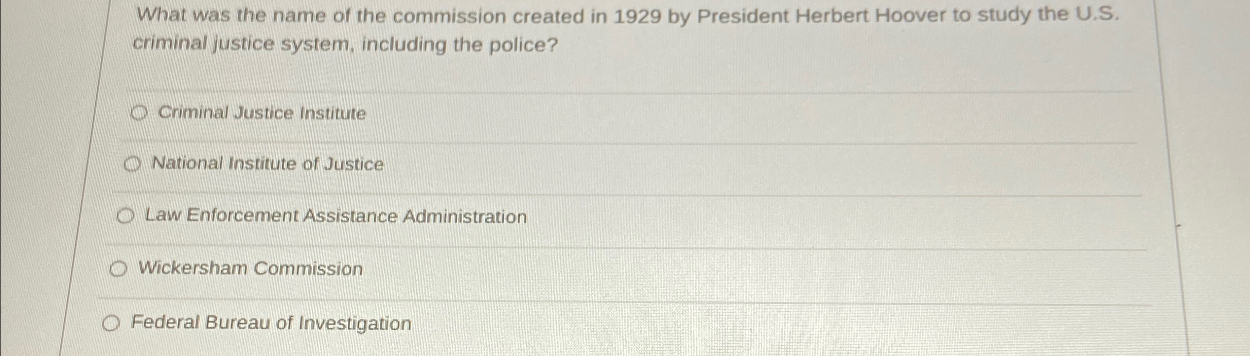 Solved What was the name of the commission created in 1929 | Chegg.com