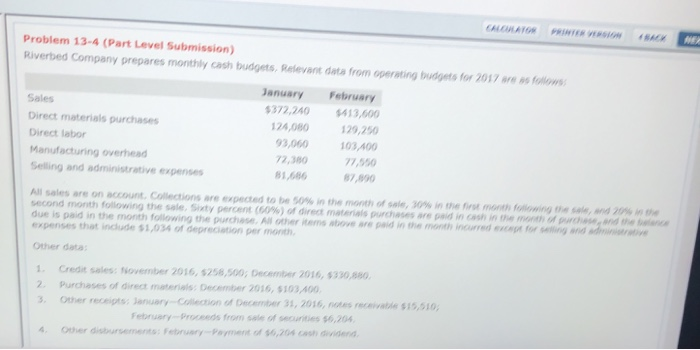 Solved Problem 13-4 (Part Level Submission) Riverbed Company | Chegg.com