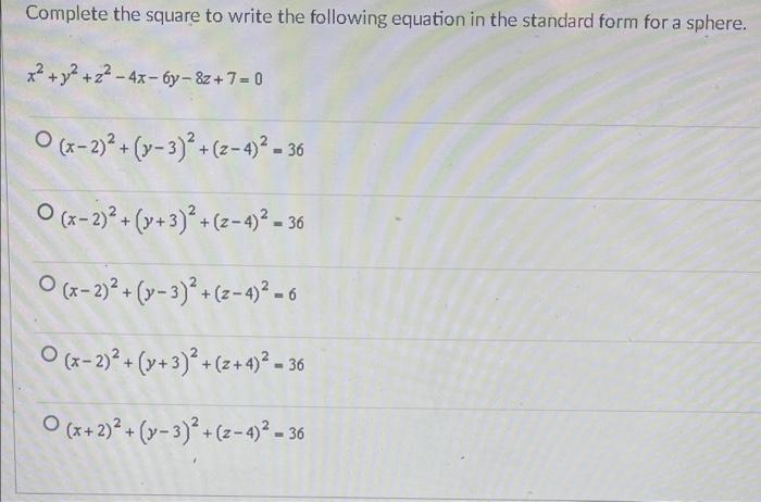 Solved Complete the square to write the following equation | Chegg.com