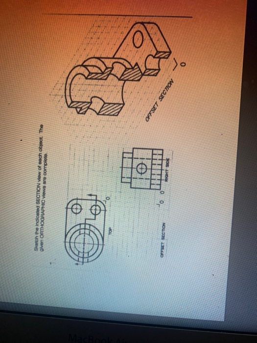 Solved O HALF SECTION Ho 0 HAUR SECTION RIGHT SIDE Sketch | Chegg.com