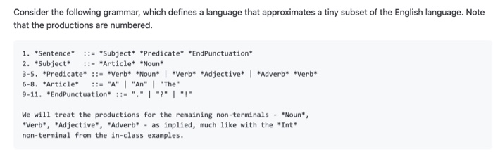 Solved Example of Syntactic Derivation ** Sample Grammar ** | Chegg.com