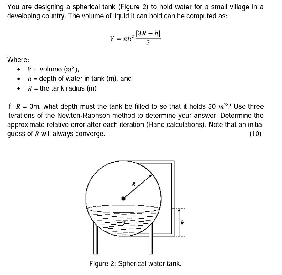 Solved You are designing a spherical tank (Figure 2) to hold | Chegg.com