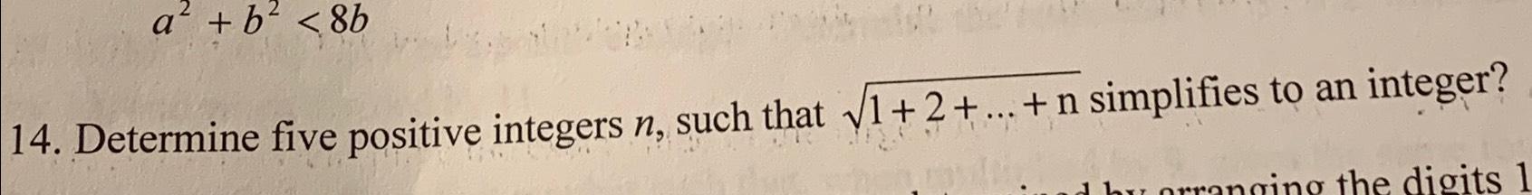 Solved Determine five positive integers n, ﻿such that | Chegg.com