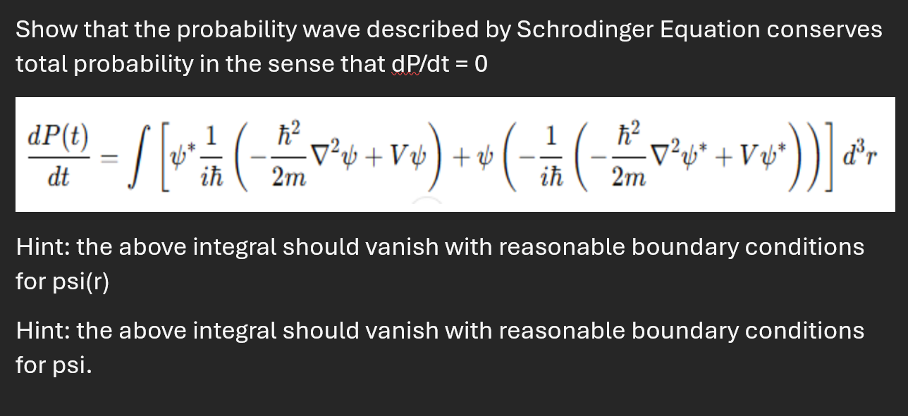 Solved Show that the probability wave described by | Chegg.com