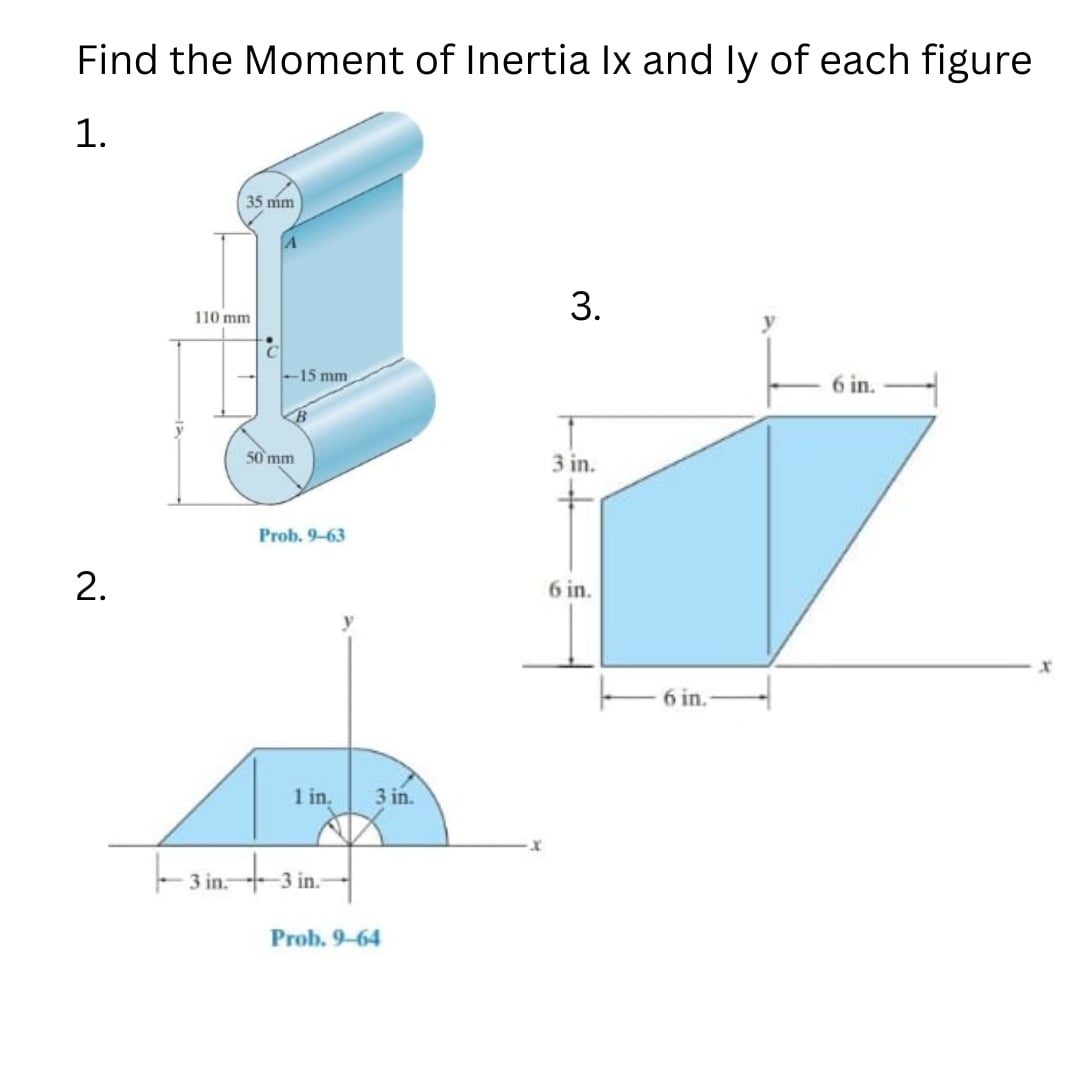 Solved Find the Moment of Inertia Ix and Iy of each figure2 | Chegg.com