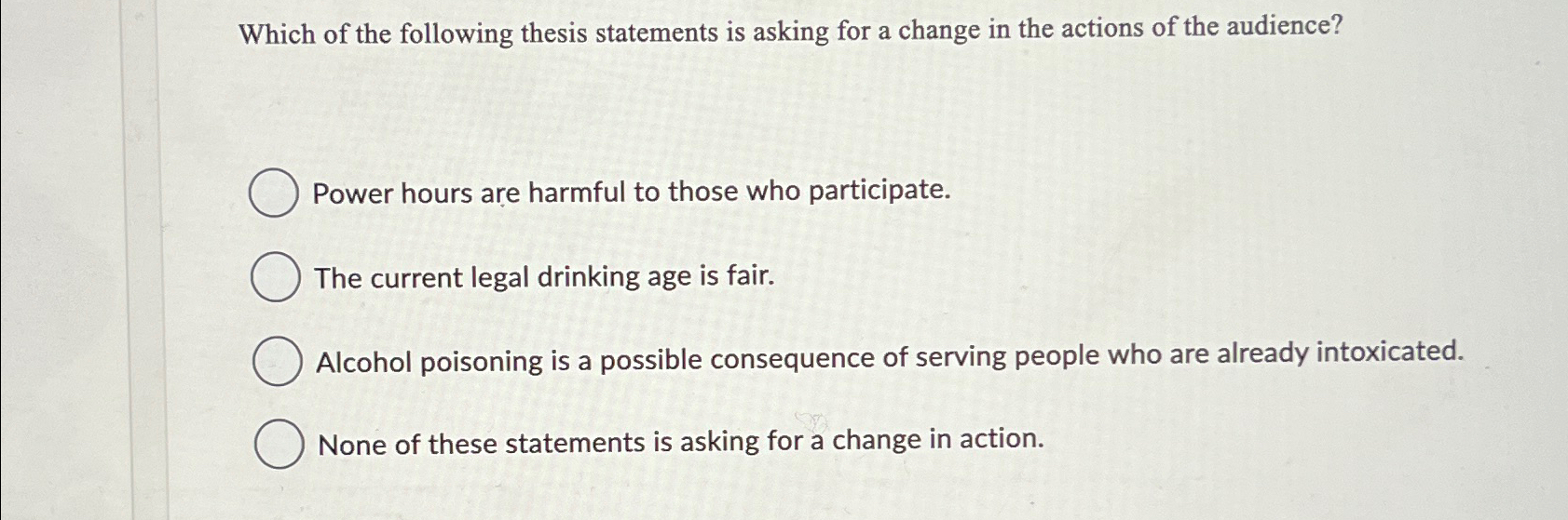 Solved Which of the following thesis statements is asking | Chegg.com