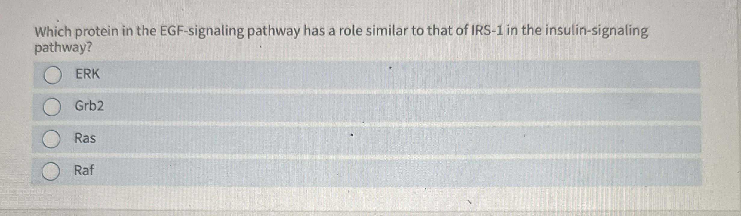 Solved Which protein in the EGF-signaling pathway has a role | Chegg.com