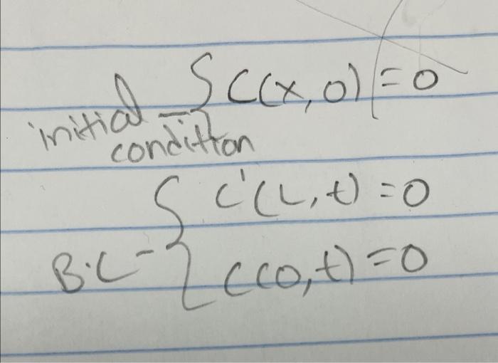 intial condition N(((,0)=0 ¿CL, tocco,t) = 0 - B. c | Chegg.com
