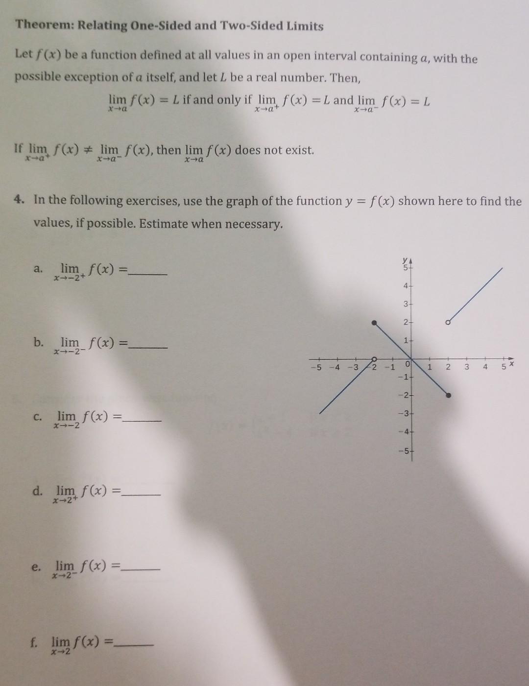 Solved Theorem: Relating One-Sided and Two-Sided Limits Let | Chegg.com