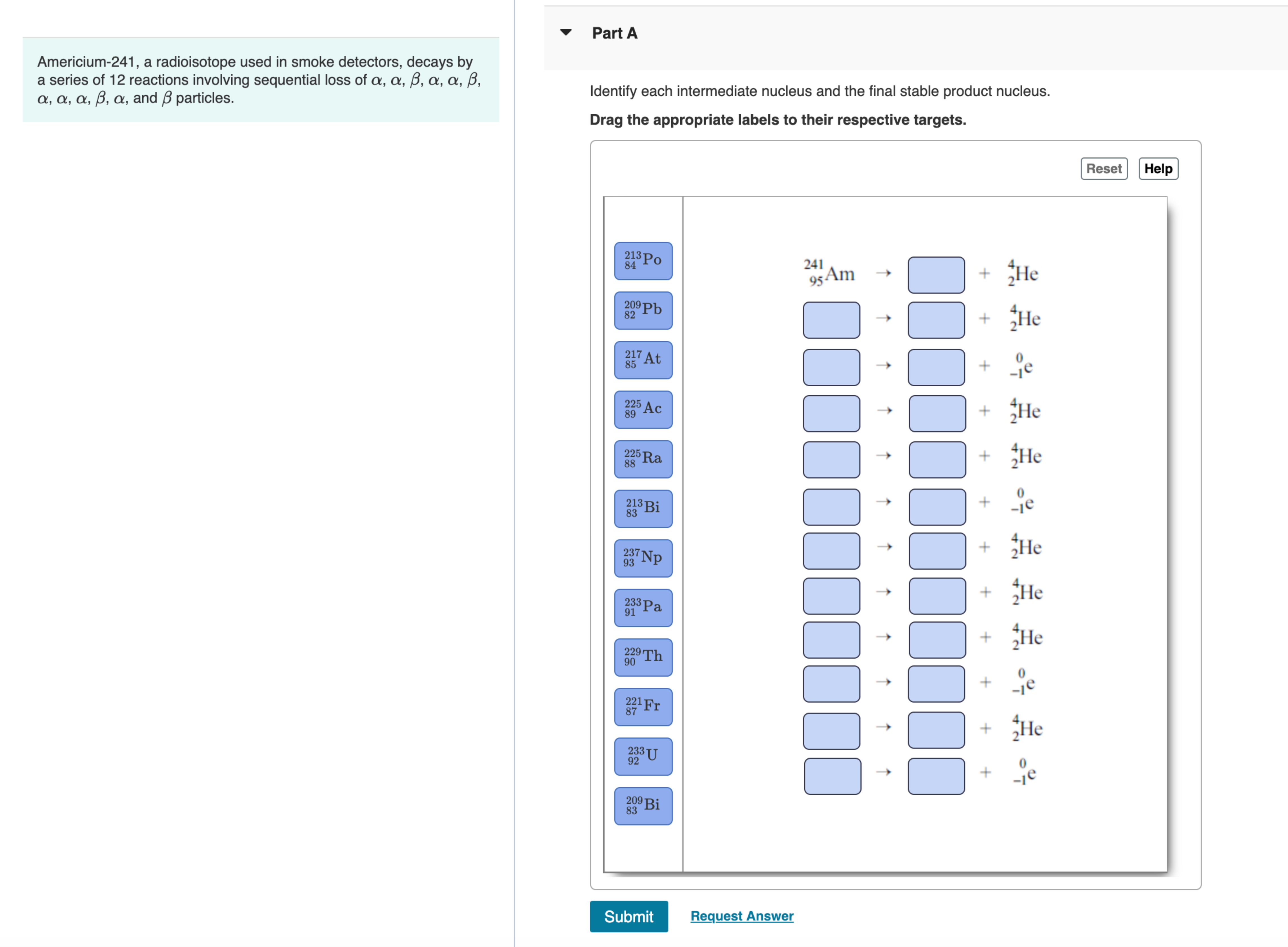 Solved URGENT!! ﻿Part AAmericium-241, ﻿a radioisotope used | Chegg.com