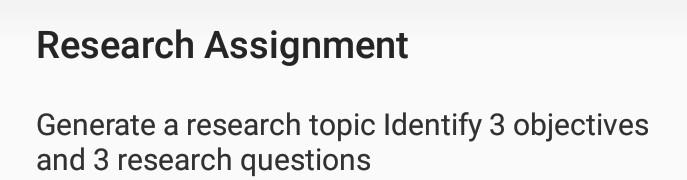 Solved Research Assignment Generate a research topic | Chegg.com