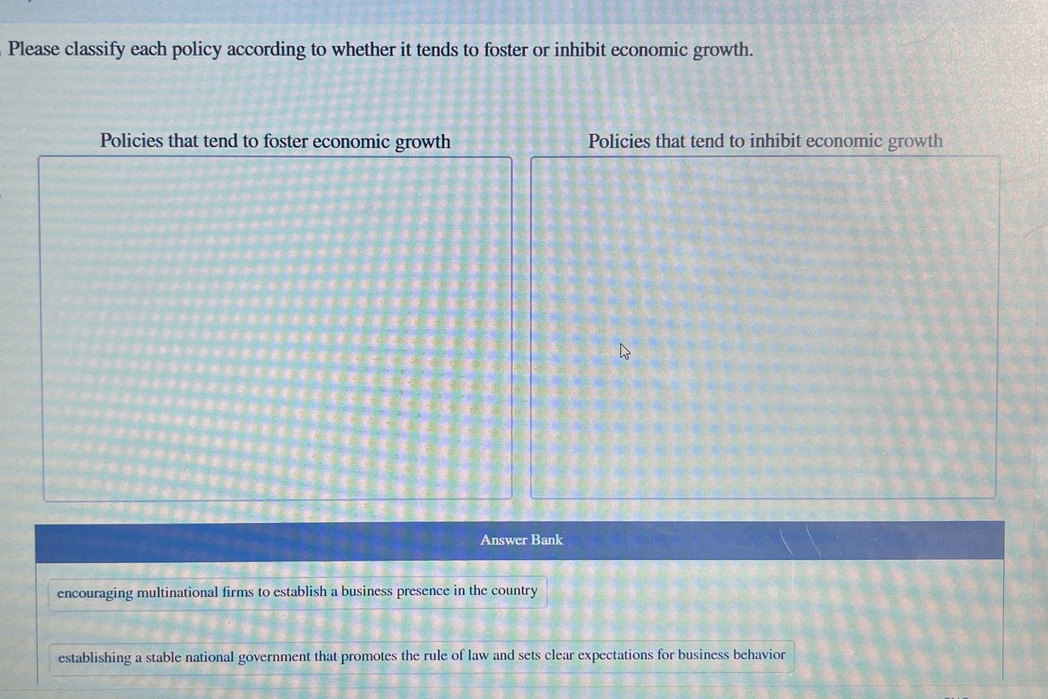 Solved Please classify each policy according to whether it | Chegg.com