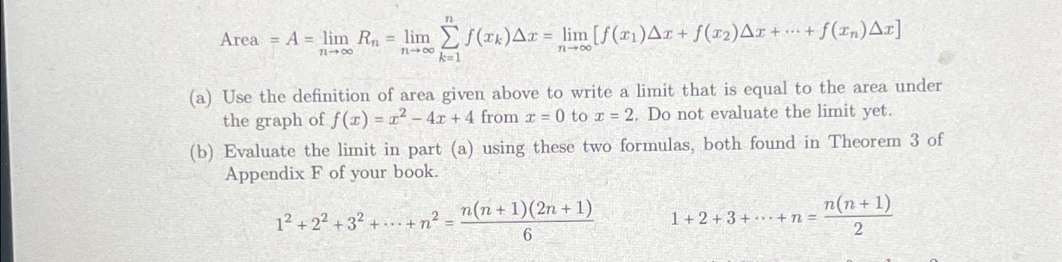 Solved Area | Chegg.com